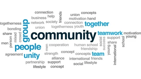 Community animated word cloud, text desi... | Stock Video | Pond5