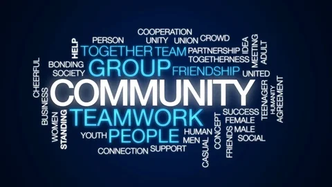 Community animated word cloud, text desi... | Stock Video | Pond5