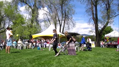 community event, outdoors, park, people,... | Stock Video | Pond5