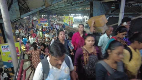 Commuter Crowd Of People in Train Statio... | Stock Video | Pond5