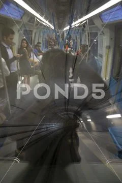 Photograph: Commuters on Mass Rapid Transit (MRT) train. #128471557