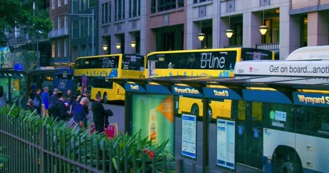 Commuters Waiting At Stand D Wynyard Sta... | Stock Video | Pond5