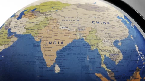 COMP-Globe-Atlas-India map country world | Stock Video | Pond5