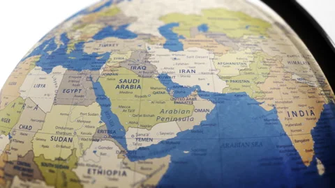 COMP-Globe-Atlas-Middle-East map country... | Stock Video | Pond5