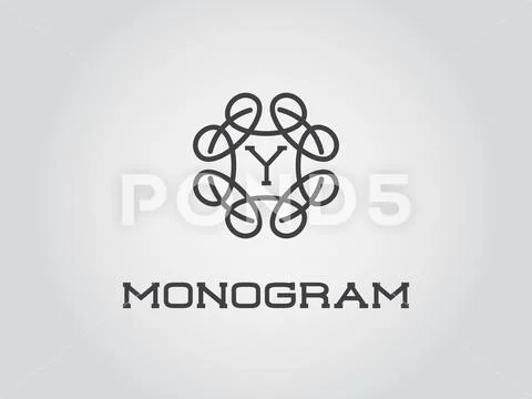 Compact Monogram Design Template with Letter Vector Illustration ...
