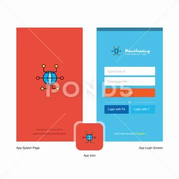 Company Global network Splash Screen and Login Page design with Logo ...