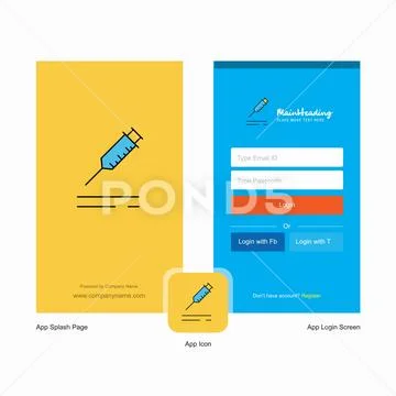 Company Injection Splash Screen and Login Page design with Logo ...