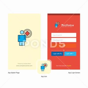 Company Medical doctor Splash Screen and Login Page design with Logo ...