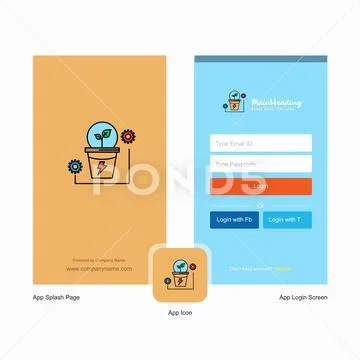 Company Power plant Splash Screen and Login Page design with Logo ...