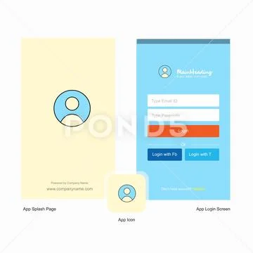 Company Profile Splash Screen and Login Page design with Logo template ...
