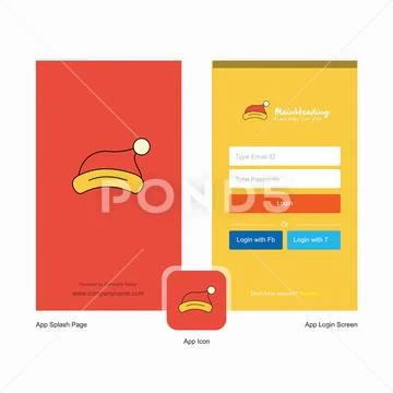 Company Santa clause cap Splash Screen and Login Page design with Logo ...