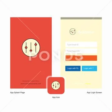 Company Setting Splash Screen and Login Page design with Logo template ...