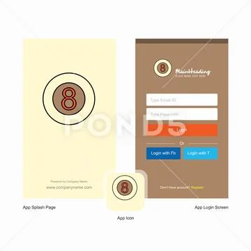 Company Snooker ball Splash Screen and Login Page design with Logo ...