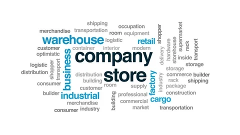 Company store animated word cloud, text ... | Stock Video | Pond5