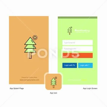 Company Tree Splash Screen and Login Page design with Logo template ...