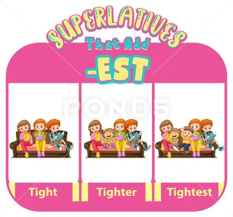 Comparative and Superlative Adjectives for word tight ~ Clip Art #163711099