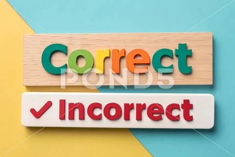 Comparison of Correct and Incorrect Words on Colorful Educational ...