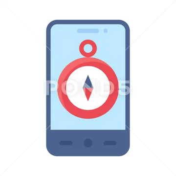 Compass App icon, Mobile application vector illustration: Royalty Free ...