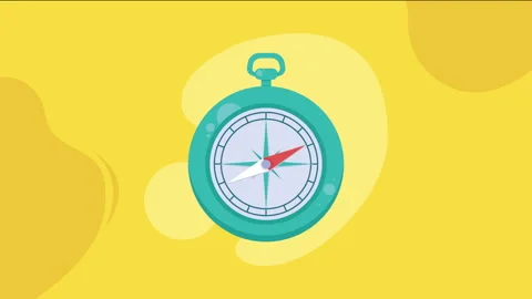 compass guide device nautical animation | Stock Video | Pond5