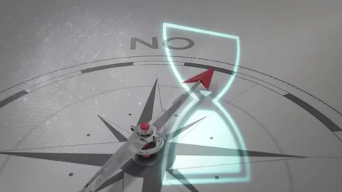 Compass needle pointing north with glowi... | Stock Video | Pond5