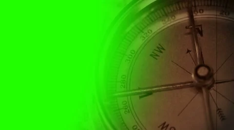 Compass on old film with green screen ma... | Stock Video | Pond5