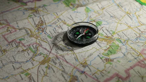 compass on topographic military map | Stock Video | Pond5