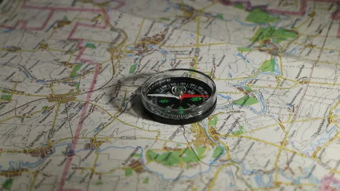 compass on topographic military map | Stock Video | Pond5