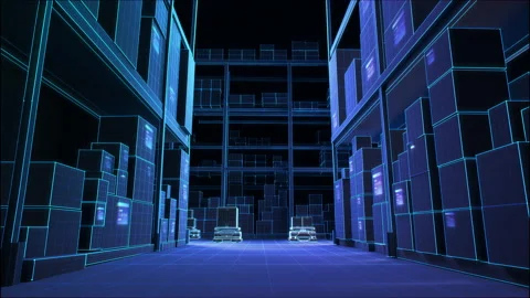 Complete VFX Digitalization of Warehouse... | Stock Video | Pond5
