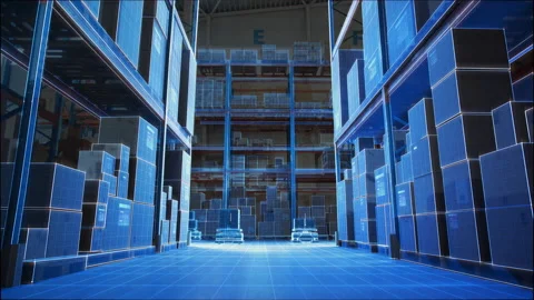 Complete VFX Digitalization of Warehouse | Stock Video | Pond5