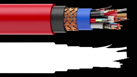 a complex cable rotates around an axis w... | Stock Video | Pond5