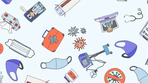 complex cartoon with medical doodles pat... | Stock Video | Pond5
