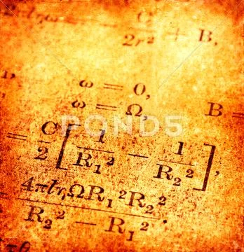 Complicated mathematics on an orange background Stock Image #32351116