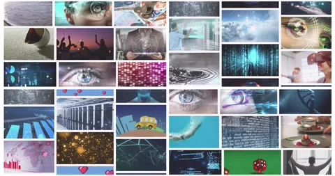 Composite animation of multiple scrollin... | Stock Video | Pond5