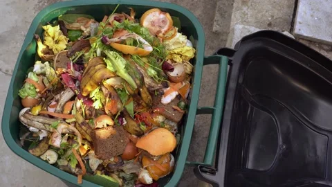 Compost container. Heap of wet organic m... | Stock Video | Pond5