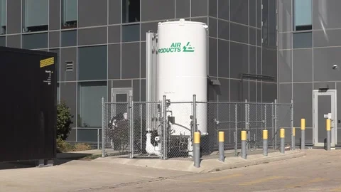 Compressed air oxygen tank at hospital a... | Stock Video | Pond5