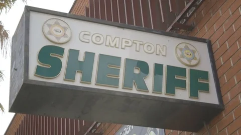 Compton Sheriff Police station sign | Stock Video | Pond5