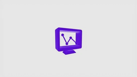 Compute monitor graph icon loop Animatio... | Stock Video | Pond5