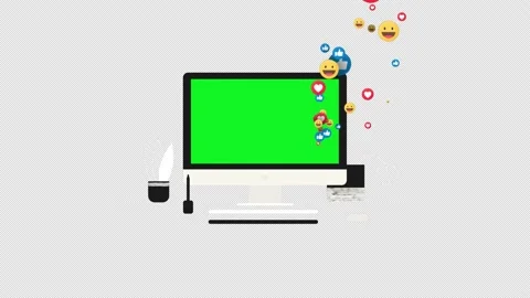 Computer animated green screen monitor w... | Stock Video | Pond5