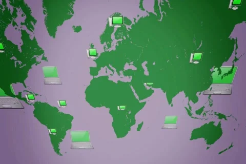Computer background - world moving from ... | Stock Video | Pond5