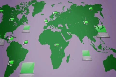 Computer background - world moving from ... | Stock Video | Pond5
