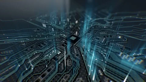 Computer Circuit Looped Animation | Stock Video | Pond5
