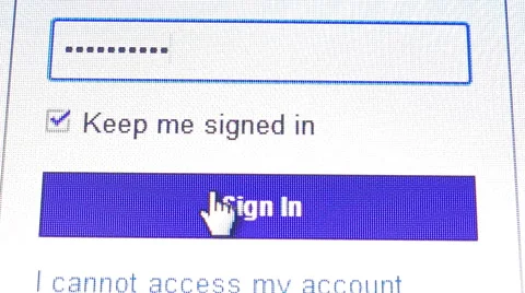 Computer Click buttons Sign in Log in em... | Stock Video | Pond5