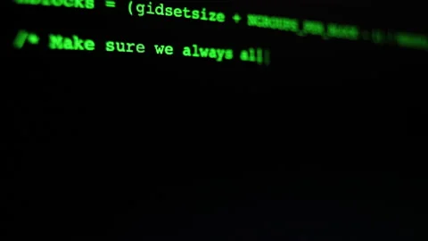 computer code on monitor screen, running... | Stock Video | Pond5