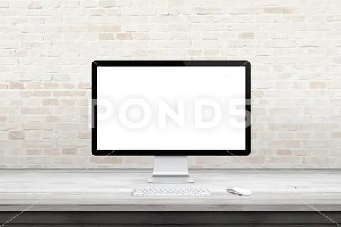 PSD Photoshop Template: Computer display mockup #123874365