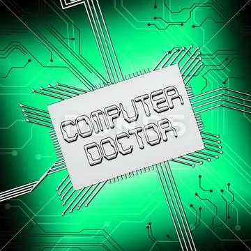 Computer Doctor Shows Pc Repair 3d Illustration ~ Clip Art #71902611