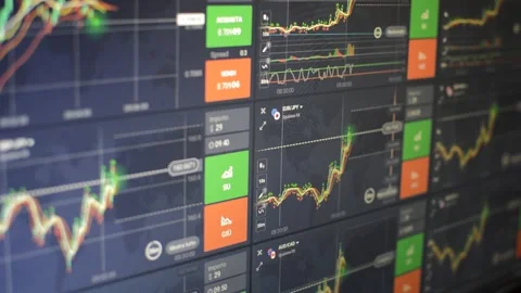 computer with economy trading chart diag... | Stock Video | Pond5
