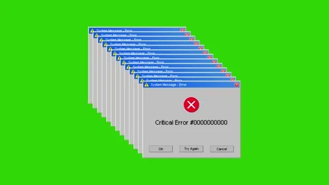 Computer error message animation on a gr... | Stock Video | Pond5