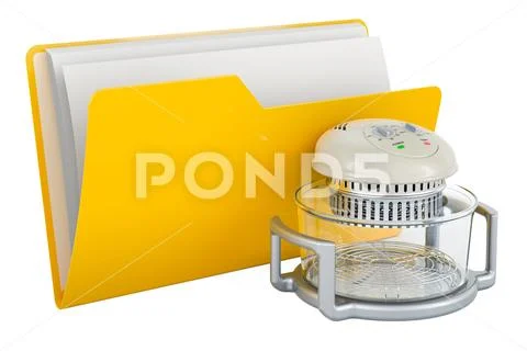 Computer folder icon with air fryer oven, 3D rendering: Royalty Free ...