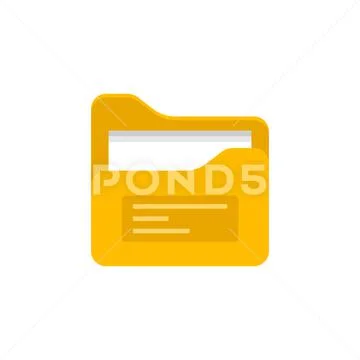 Computer folder icon in flat style. Document archive vector ...