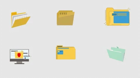 computer Folder Icons Set animation tran... | Stock Video | Pond5